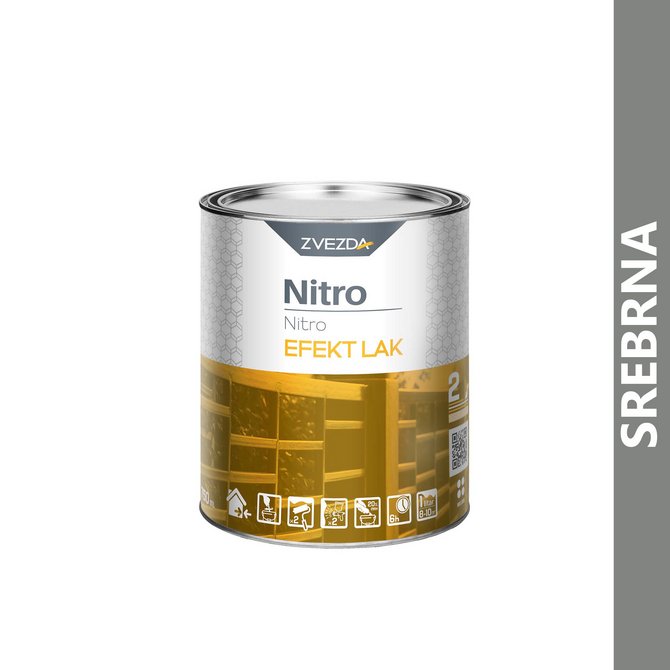 ZVEZDA nitro efekt lak 0.75l srebrna