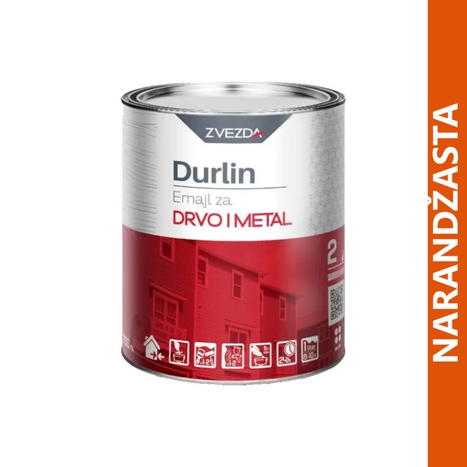 DURLIN emajl za drvo i metal 0.75l narandžasta