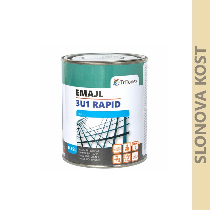 TRITONEX emajl za metal 3 u 1 rapid 0.75l slonova kost