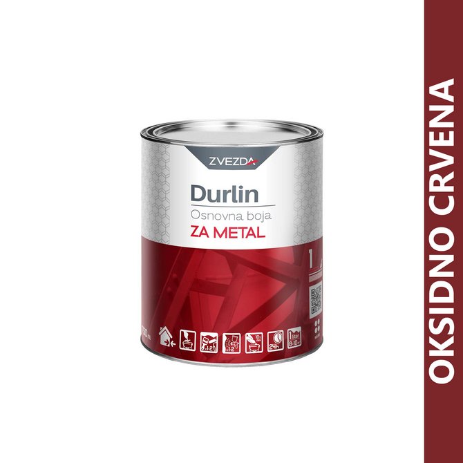 DURLIN osnovna boja za metal 0.75l crvena