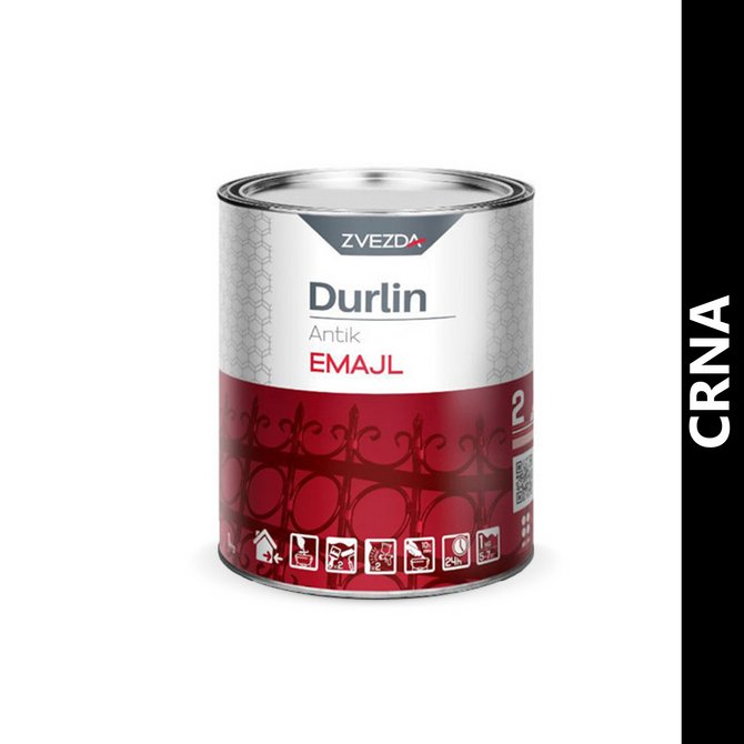 DURLIN antik emajl za metal 1l crna