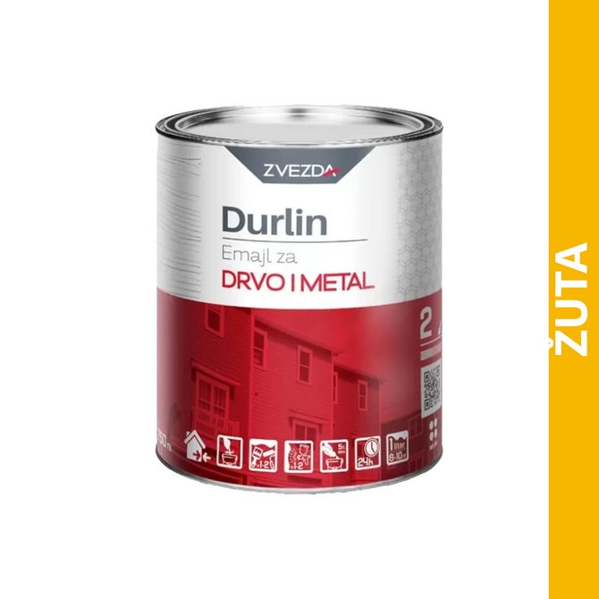 DURLIN emajl za drvo i metal 0.75l žuta