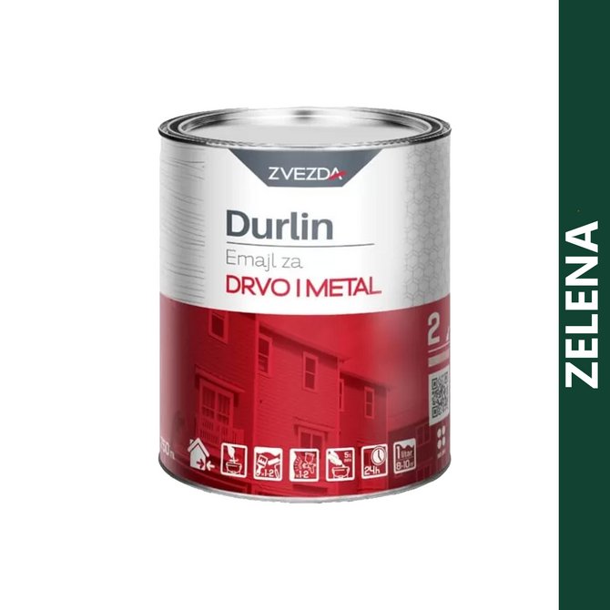 DURLIN emajl za drvo i metal 0.75l zelena