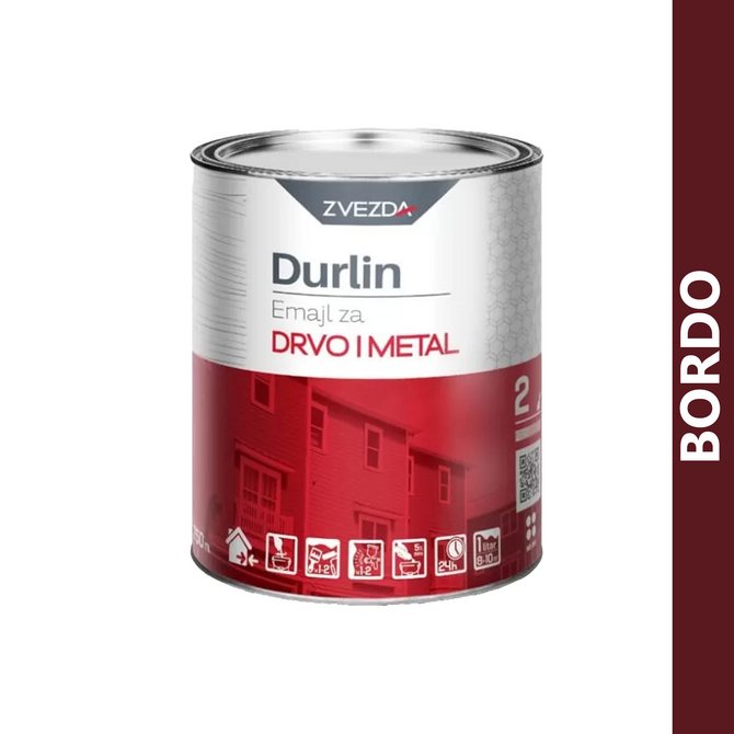 DURLIN emajl za drvo i metal 0.75l bordo