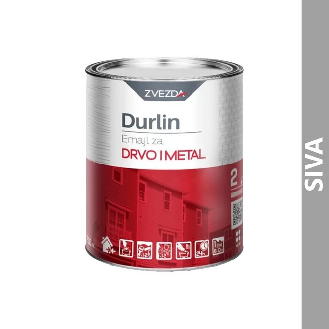 DURLIN emajl za drvo i metal 0.75l siva