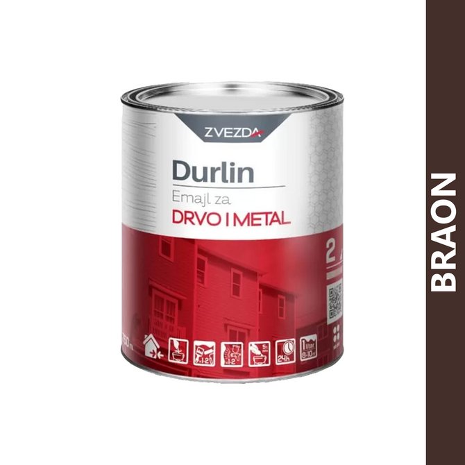 DURLIN emajl za drvo i metal 0.75l braon