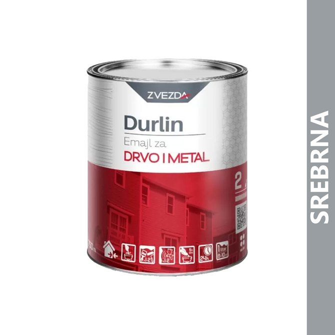 DURLIN emajl za drvo i metal 0.75l srebrna