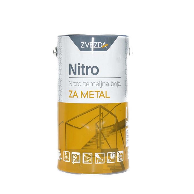 ZVEZDA nitro temeljna boja za metal 5l siva