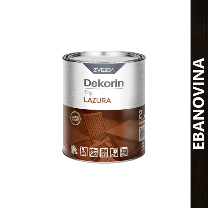 DEKORIN top lazura 0.75l ebanovina