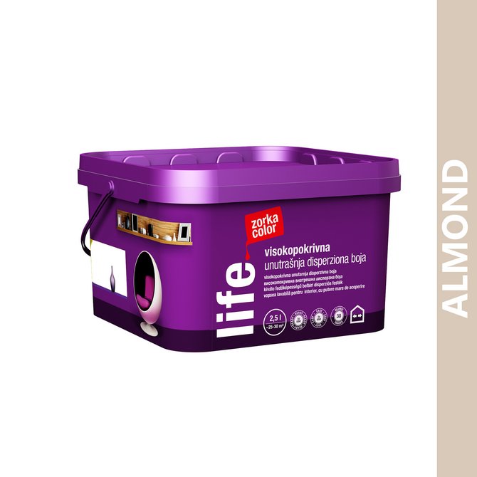 ZORKA life akrilna boja za zidove 2.5l almond 3011