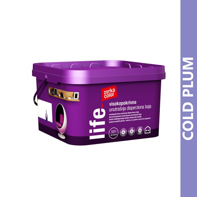 ZORKA life akrilna boja za zidove 2.5l cold plum 5025