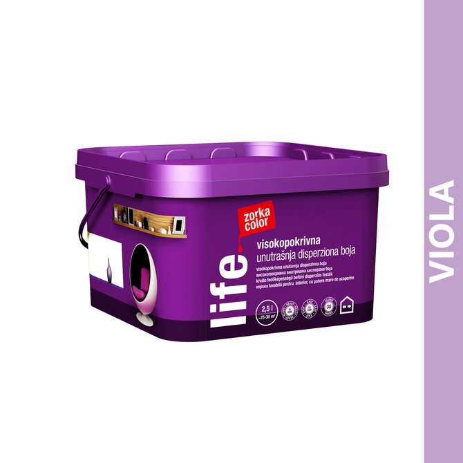 ZORKA life akrilna boja za zidove 2.5l viola 5015