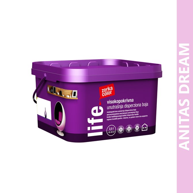 ZORKA life akrilna boja za zidove 2.5l anita's dream