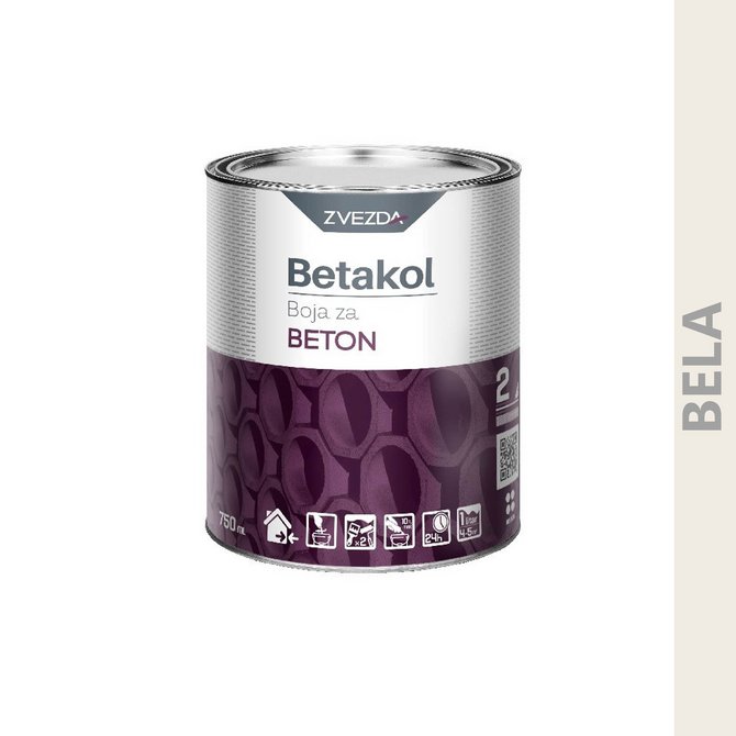 ZVEZDA betakol boja za beton bela 0.75l