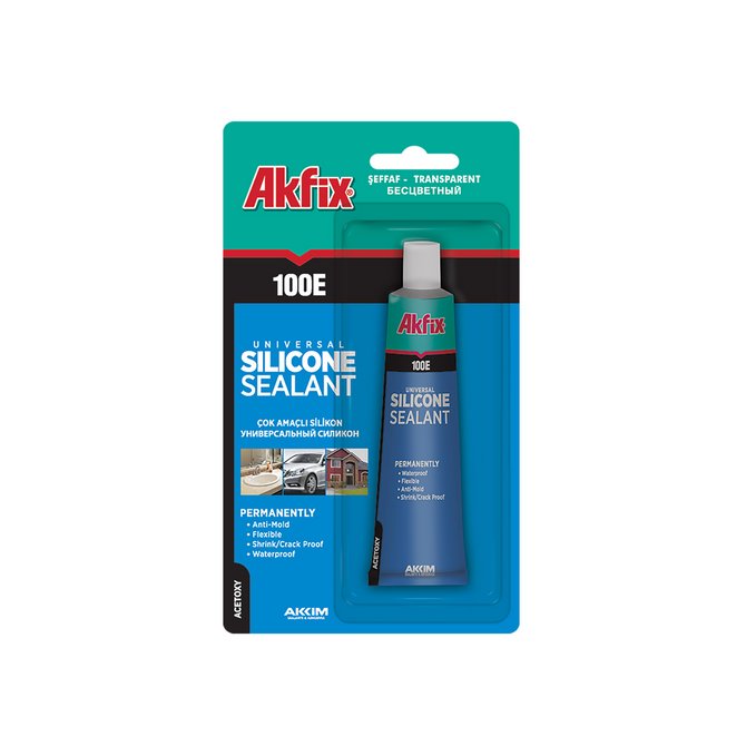 AKFIX 100E univerzalni silikon 80ml transparentni