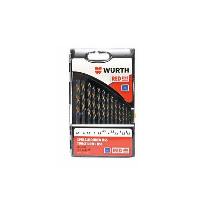 WURTH set 13 burgija za metal 1.5-6.5mm 0624701