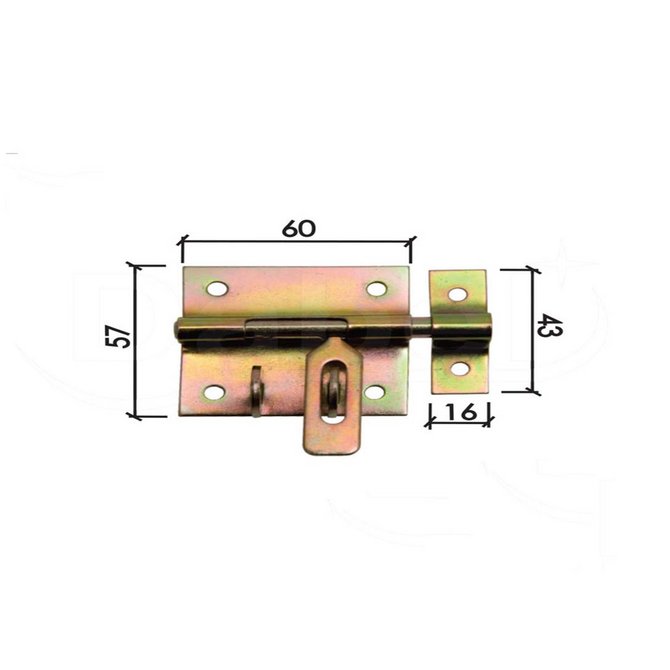 DABEL 474 reza za vrata i katanac 60 x 57 mm