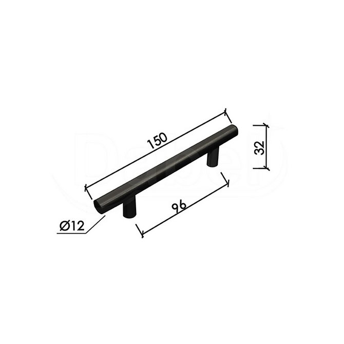 DABEL ručica za nameštaj C90 crna 0205545 96/150/32/fi12mm