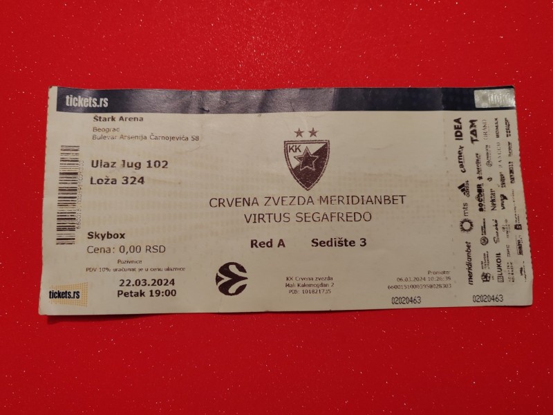 CRVENA ZVEZDA - VIRTUS SEGAFREDO 22.03.2024. EUROLIGA