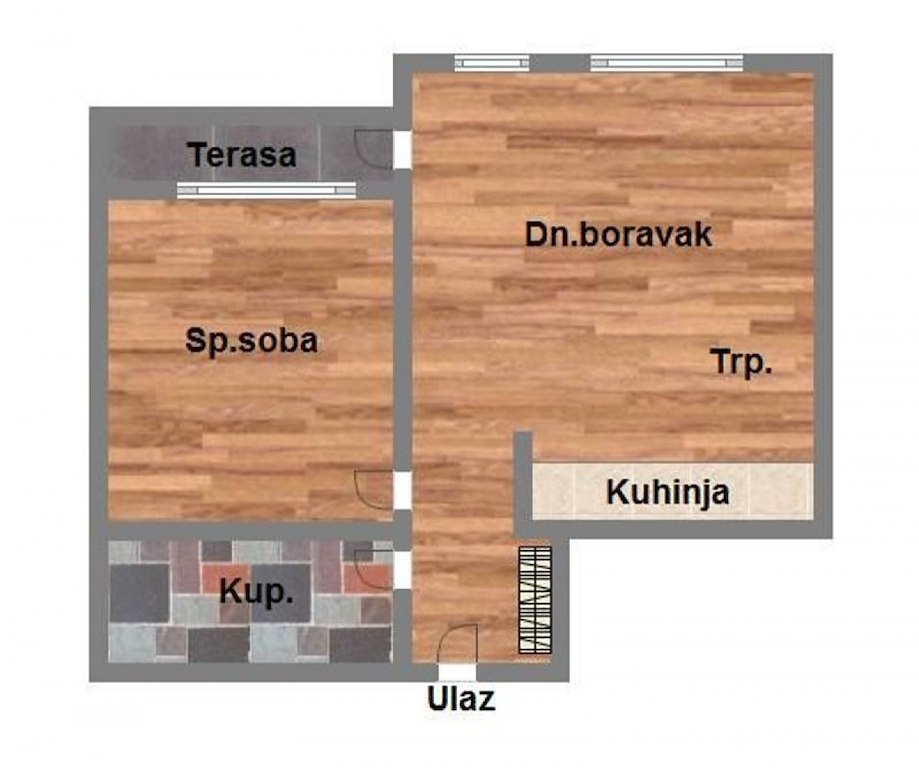 Dvosoban- Veternička rampa- 45m2- odličan