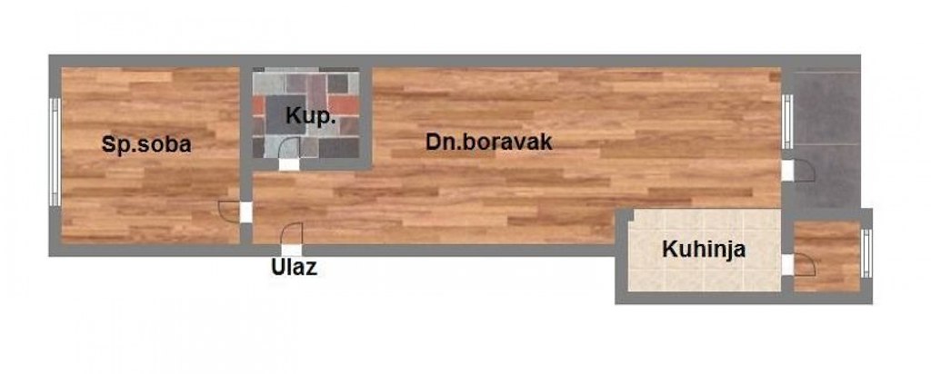 Sadovi dvosoban stan 40m2 2. sprat