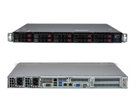 Supermicro Server AS-111E-WR, Silver 4510, 2x 16GB DDR5, 480GB Boot M.2 NVMe, IPMI BMC, 2x 1GbE BaseT LoM, LSI MegaRAID 9560-8i, 8-Port Int. 12Gb/s, 860W Redundant Ti, TPM, Bezel, QR Rails Set, 3Y...