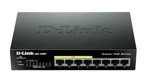 D-Link Switch SOHO Gigabit, 8-Port Gigabit PoE Unmanaged Desktop Switch- 8-Port 10000BaseTX Auto-Negotiating (NWAY) 10/100/1000Mbps- IEEE 802.3af/802.3at standard compliant- Includes 4 PoE ports-A...