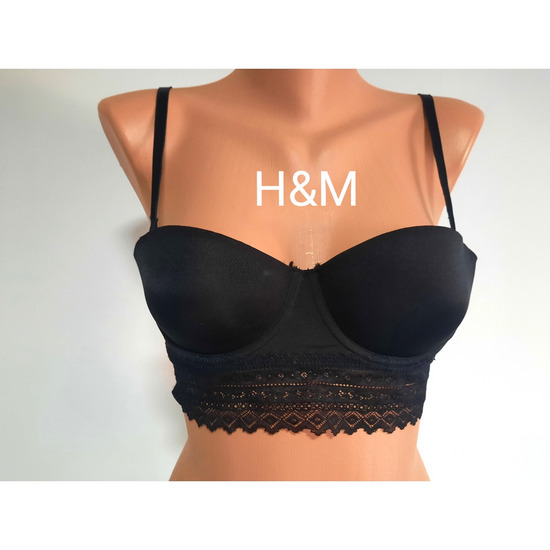 H&M crni grudnjak korset 75 A