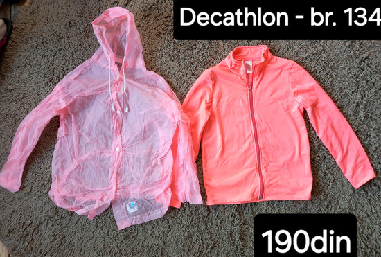 Decathlon decija trenerka i kabanica roze br. 134