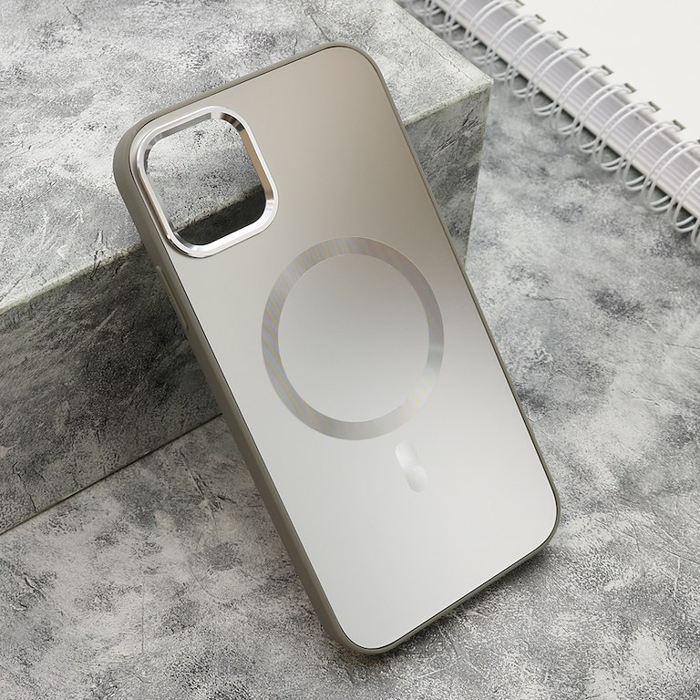Futrola COLOR METAL MagSafe za iPhone 11 (6.1) srebrna (MS)