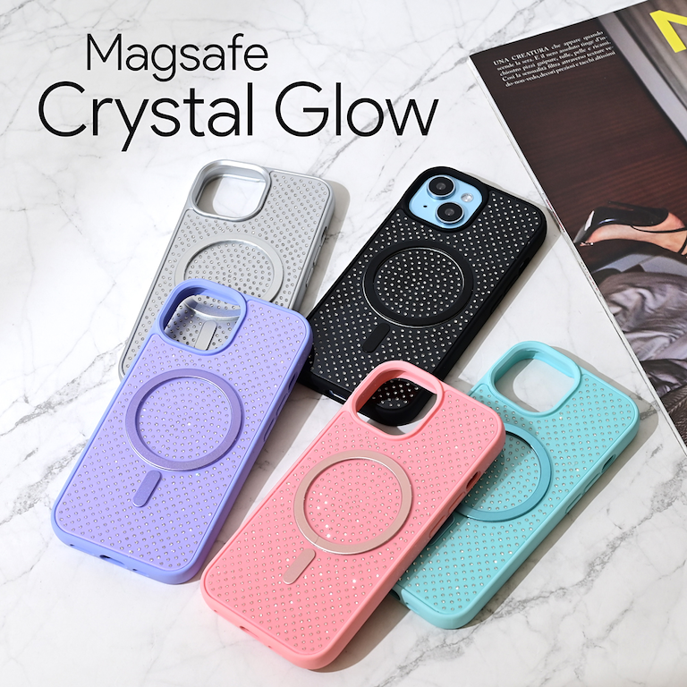 Futrola za Magsafe Crystal Glow za iPhone 13 crna