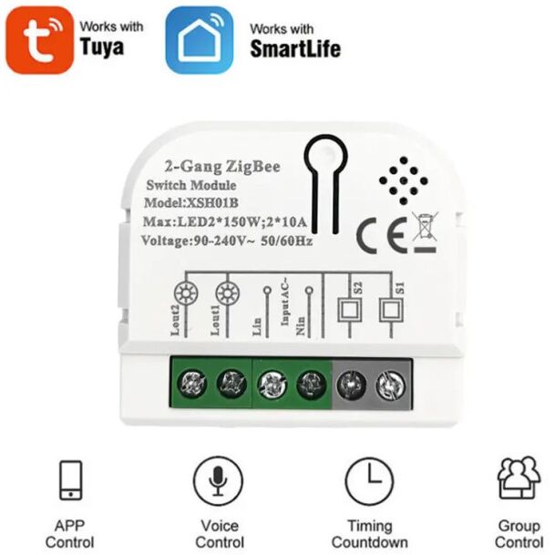 SMART-2GANGTuya Wifi DIY Self-locking daljinski upravljac Smart Switch relejni modul DC 5V/7-32V AC