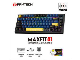 Tastatura Mehanicka Gaming Fantech MK910 RGB Vibe Maxfit 81 Grand Cobalt Wireless (Yellow switch)