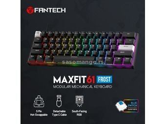 Tastatura Mehanicka Gaming Fantech MK857 RGB Maxfit61 FROST crna (Blue switch)