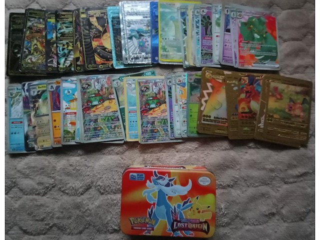 POKEMON KARTE - u metalnoj kutiji - 100 komada