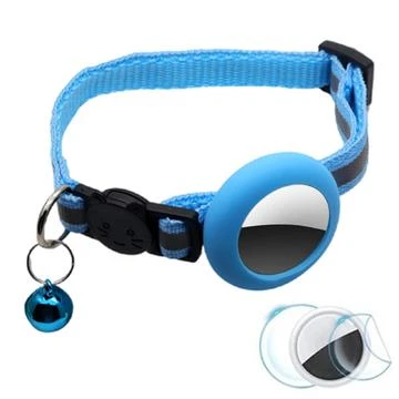 REFLECTIVE PET COLLAR WITH BELL, SILICONE CASE AND PROTECTION FILM SET FOR AIRTAG