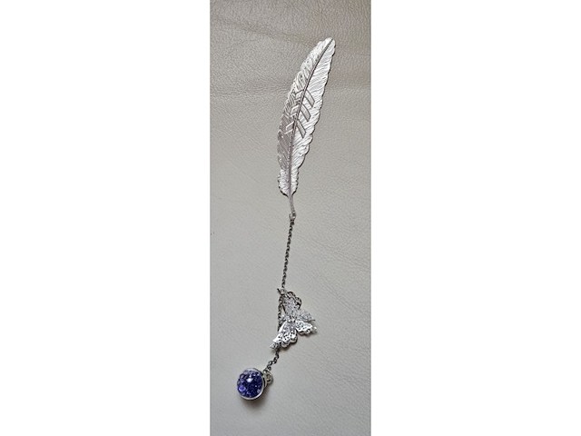 Alnicov Metal Feather Bookmark, nov prelep