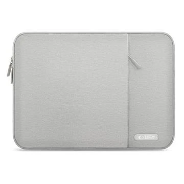 TECH-PROTECT SLEEVY LAPTOP SLEEVE WITH SIDE POCKET - 13-14" - CRAYON GREY