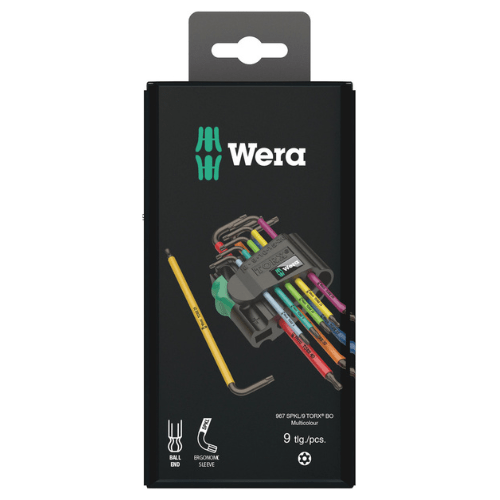 Wera 1x 967/9 TX BO Multicolour set imbus ključeva za zaštićene TORX® vijke, BlackLaser, 9 komada, 05073599001