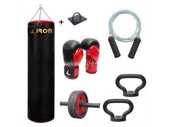 Iron Sport Borilački set Rocky/ džak za boks/ točak za trbušnjake/ sklekeri/ vijača/ rukavice