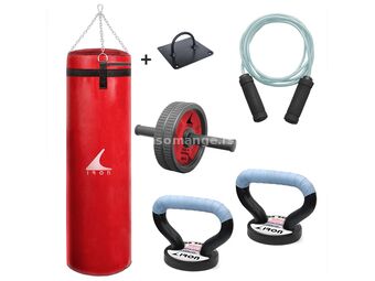 Iron Sport Borilački set Balboa 4 in 1 / džak za boks/ točak za trbušnjake/ sklekeri/ vijača