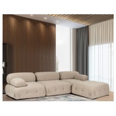 Atelier del Sofa Ugaona garnitura Doblo 3 Seater with Pouffe ( L1 O1 1R Pouffe) Peach