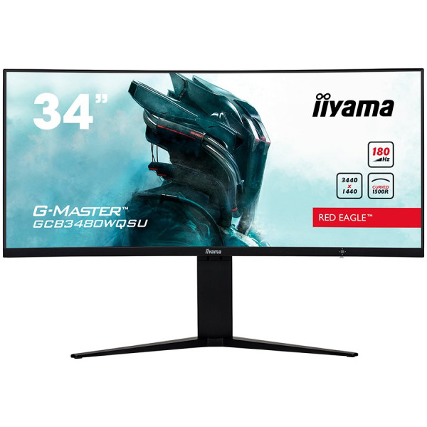 IIYAMA Monitor LED GCB3480WQSU-B1 G-MASTER 34'' VA Curved 3440 x 1440 @180Hz 21:9 420 cdm˛ 4000:1 0.4ms 2xHDMI 2xDP USB Hub HAS Tilt ( GCB3