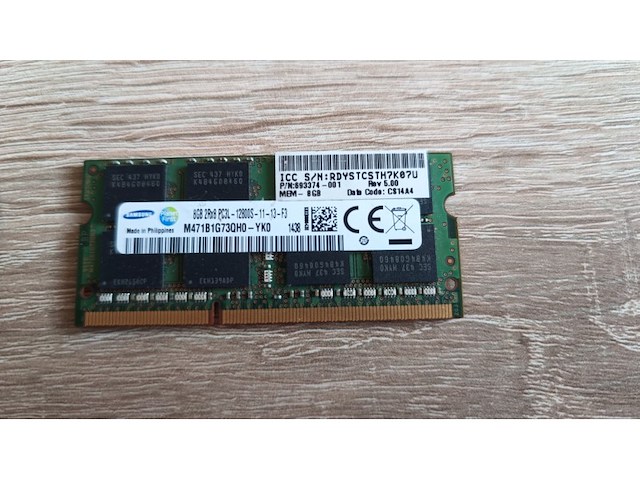 Samsung 8GB 2Rx8 PC3L - 12800S - 11 - 13- F3