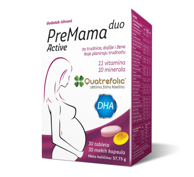Premama Duo Active, 30 kapsula + 30 tableta