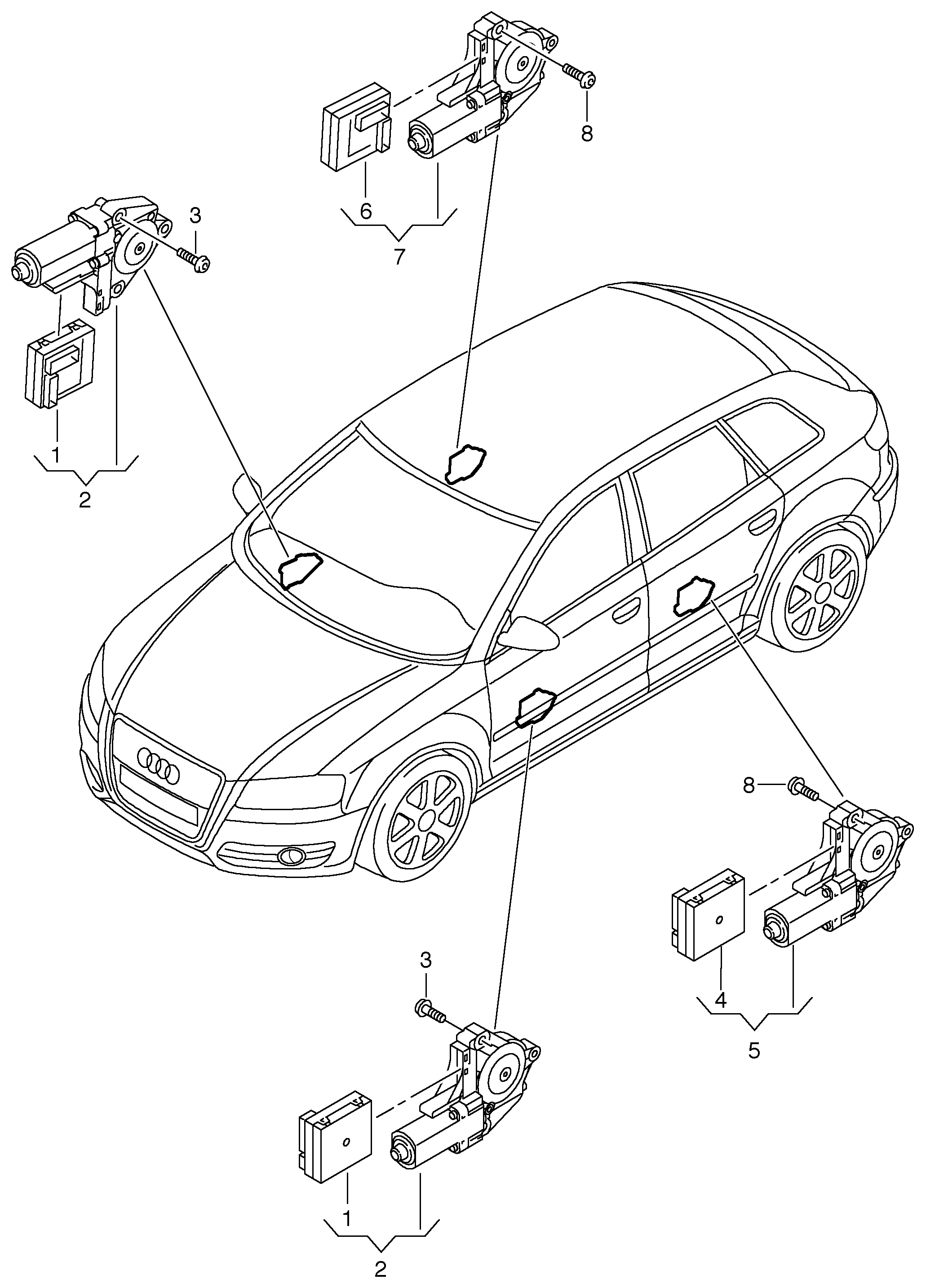 MOTOR PODIZAČA STAKLA NAPRED LEVO 8P0959801G