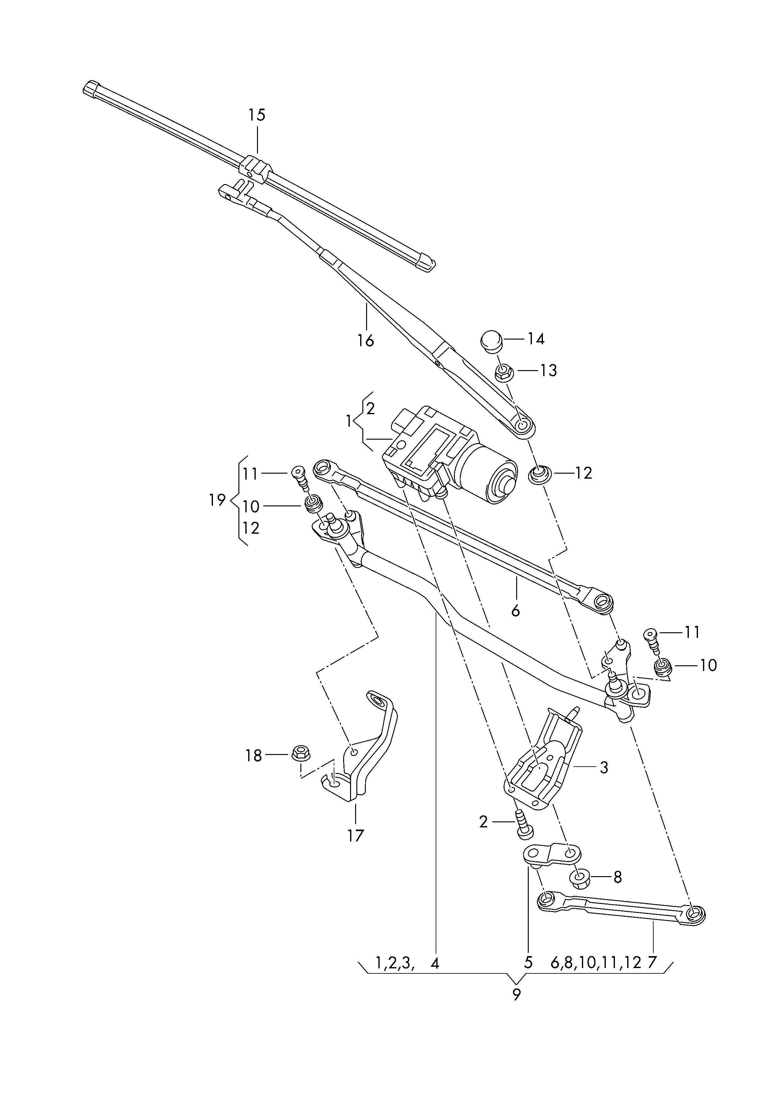 Motor brisača napred 8P1955119F