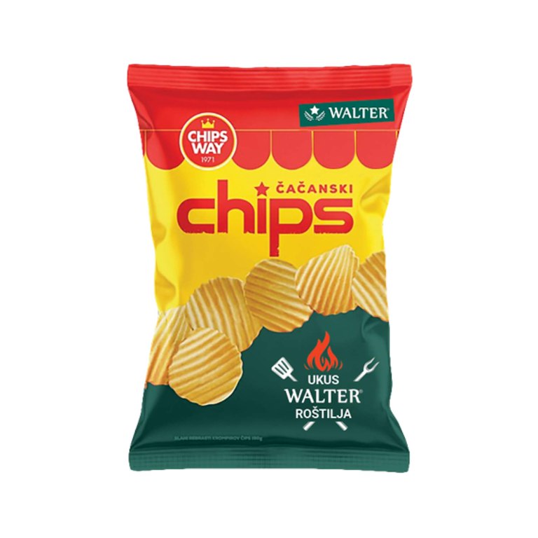 Chips way čips walter sa ukusom roštilja 90g chips way