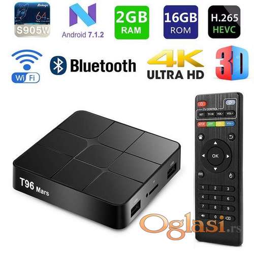 T96 Mars Pro | Quad Core | 16GB ROM | 2GB RAM | Android 7.1 | Android TV Box