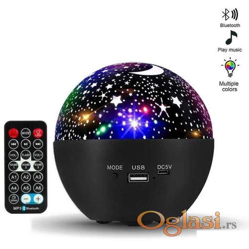 Zvezdano Nebo Rotirajuca Led lampa projektor + zvucnik